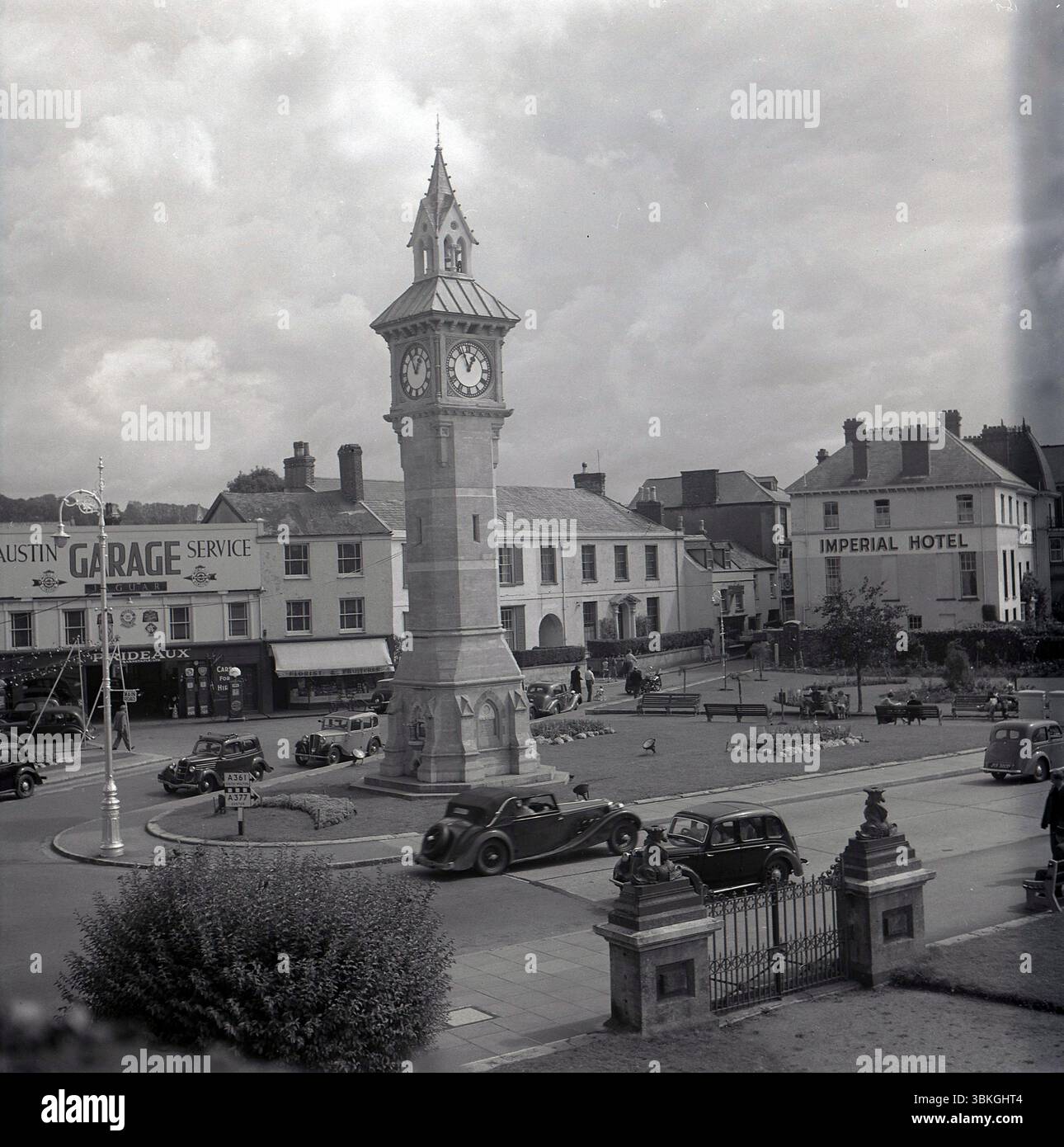 1950s, historical, Barnstaple, Devon, England, UK showing in the middle ...