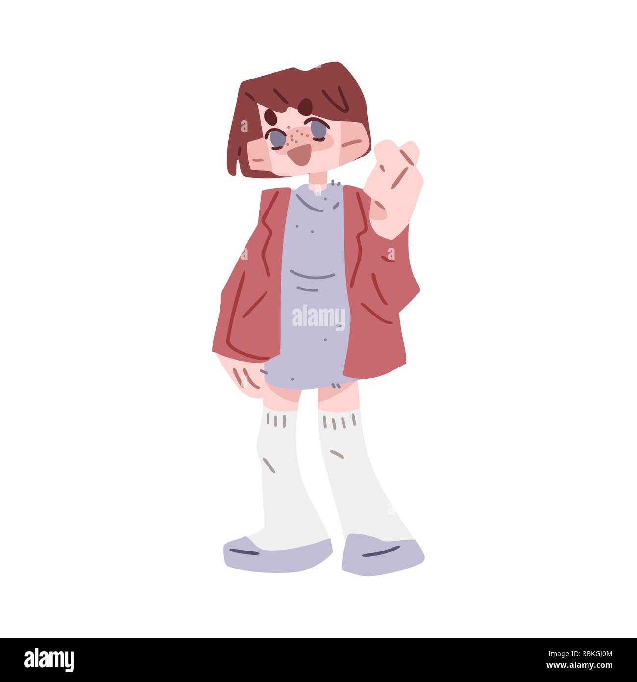 Girl red glasses Stock Vector Images - Alamy