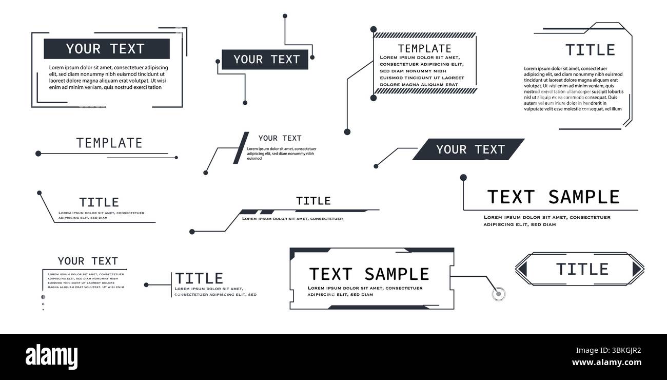 Digital HUD set with abstract callout titles, textbox frames, and ...