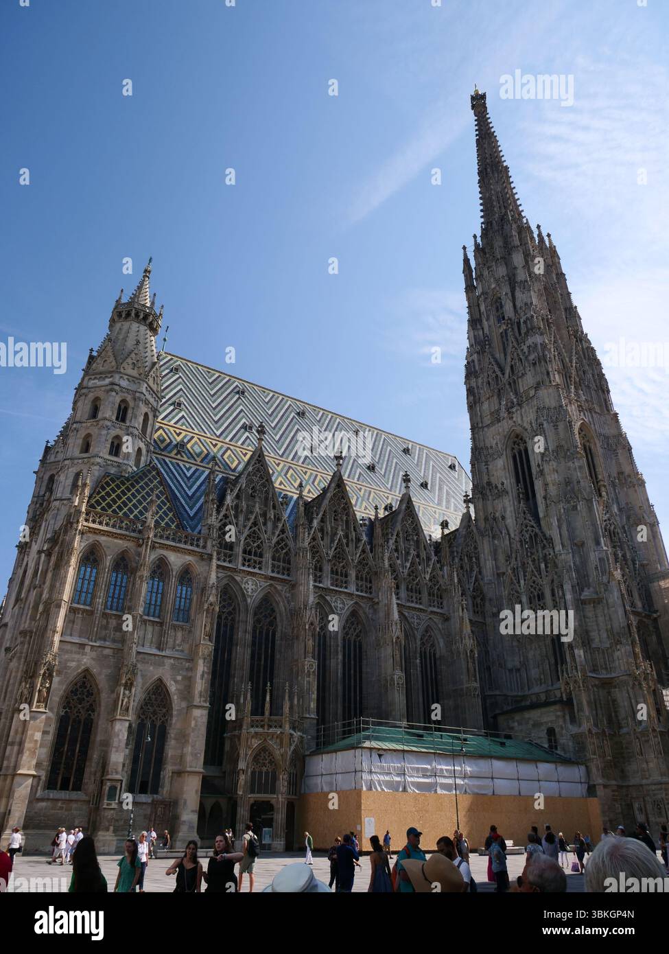 Gothic architecture of St. Stephen's Cathedral viewed on a sunny day ...