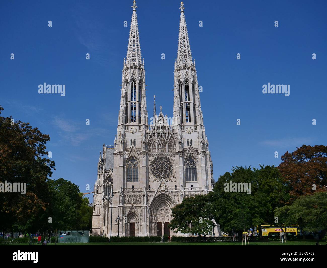 Votivkirche, Neo-Gothic Church with Twin Spires and Ornate Facade ...