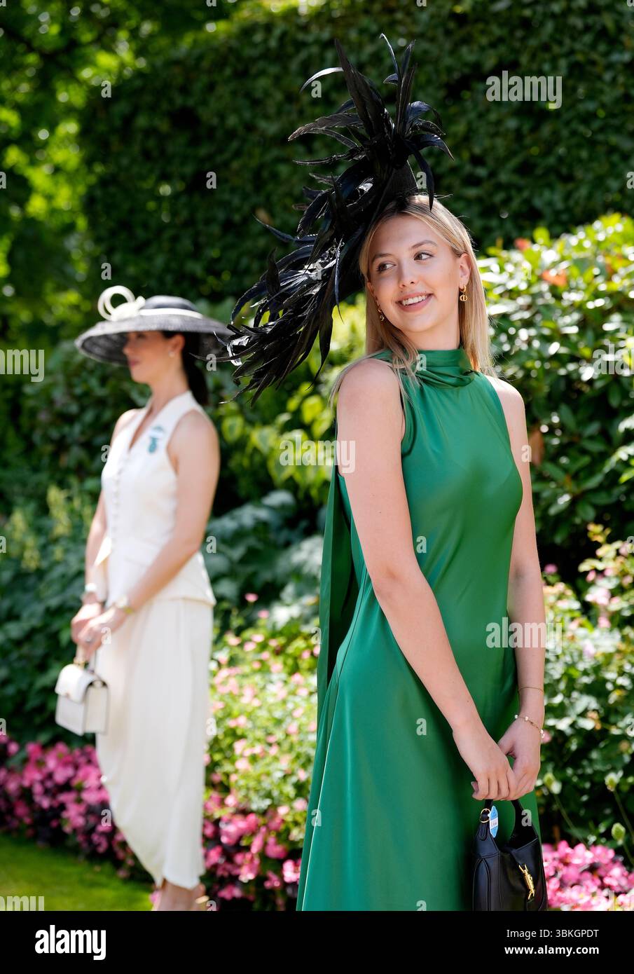 Ms Holly Gilmer (right) arrives during day five of Royal Ascot at Ascot ...