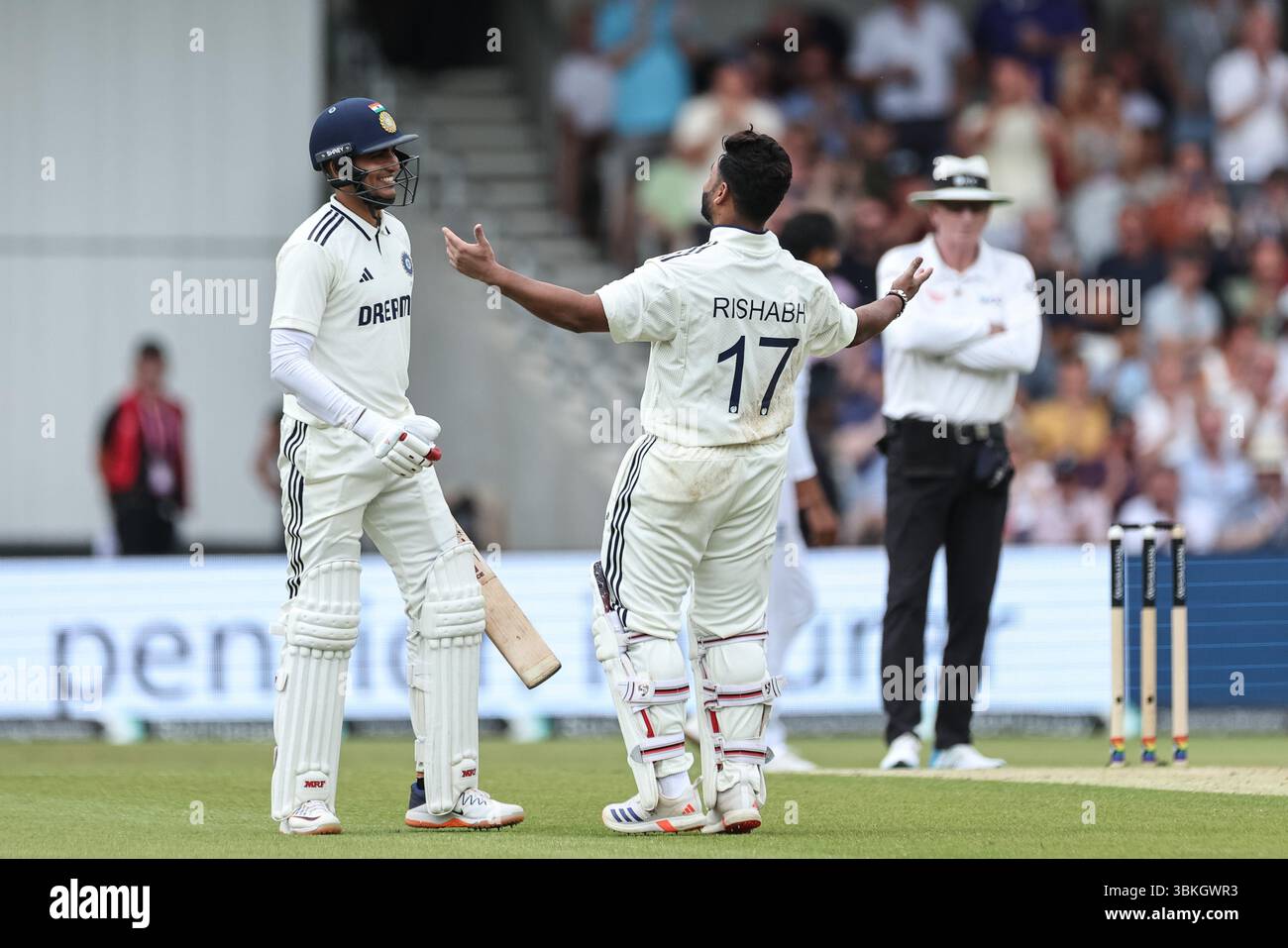 Rishabh Pant of India celebrates a century (100 runs)during the 1st ...