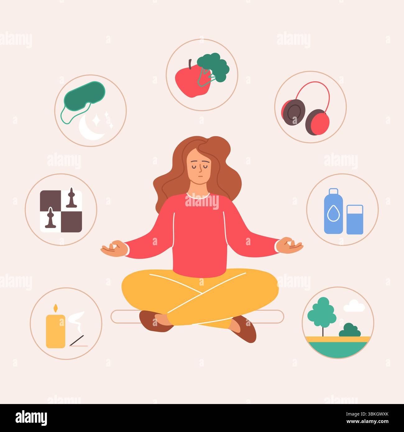 Healthy habits icons wellness Stock Vector Images - Alamy