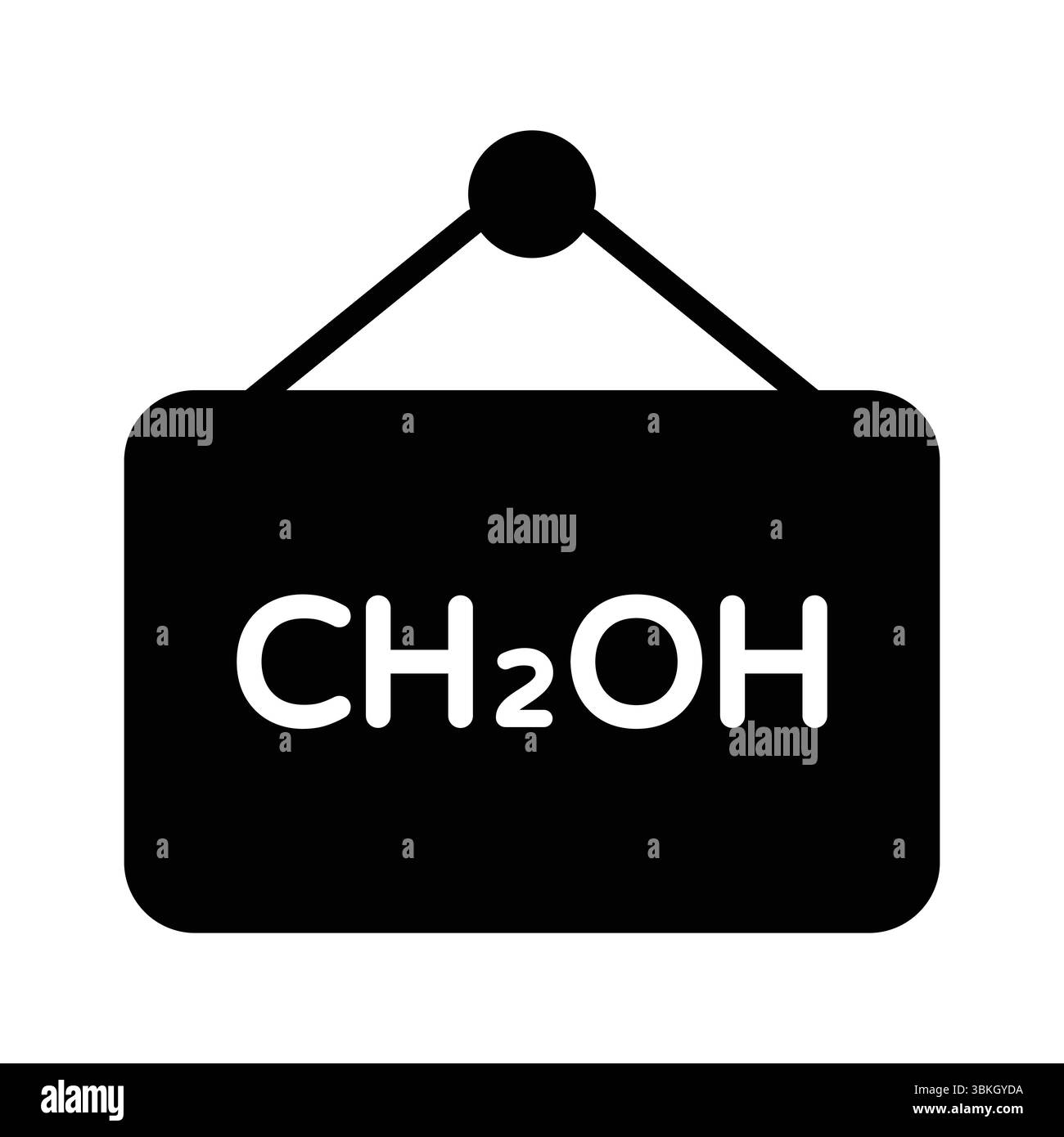 Chemical formula for methanol, commonly used in organic chemistry Stock ...