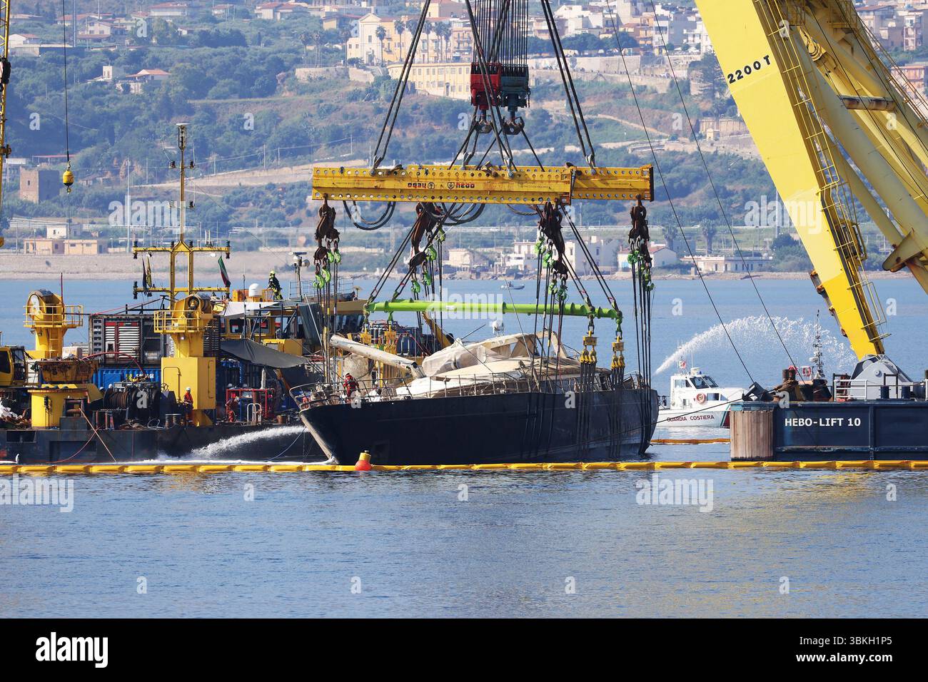 In The Photo The Operations To Empty The Bayesian In Porticello Stock