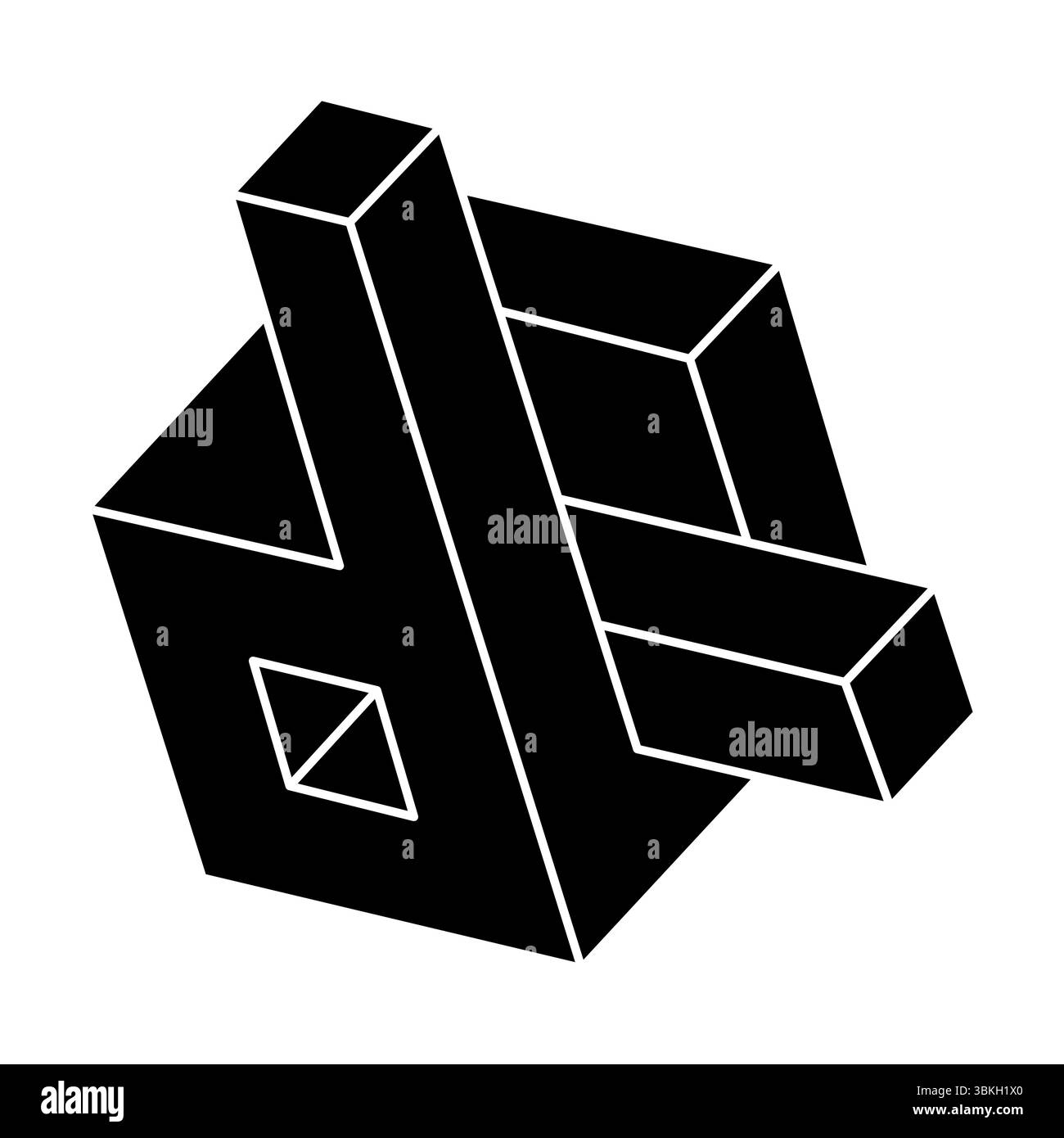Unreal geometry figure. Impossible shape. Optical illusion. Abstract ...