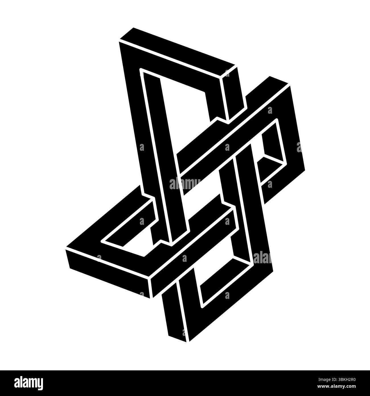 Impossible shape. Sacred geometry figure. Optical illusion. Abstract eternal geometric object ...