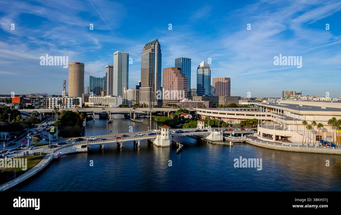 An aerial view of Tampa, Florida, showcases a vibrant skyline with ...