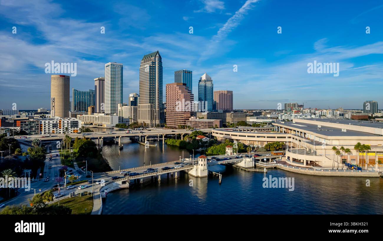 An aerial view of Tampa, Florida, showcases a vibrant skyline with ...