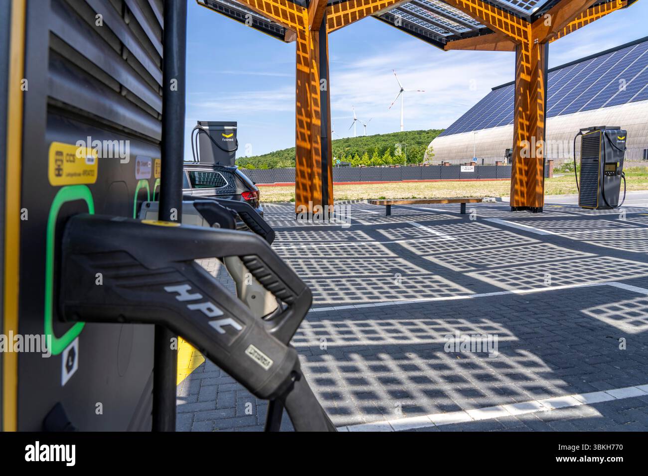 Electric charging station on the site of the former Lohberg coal mine ...