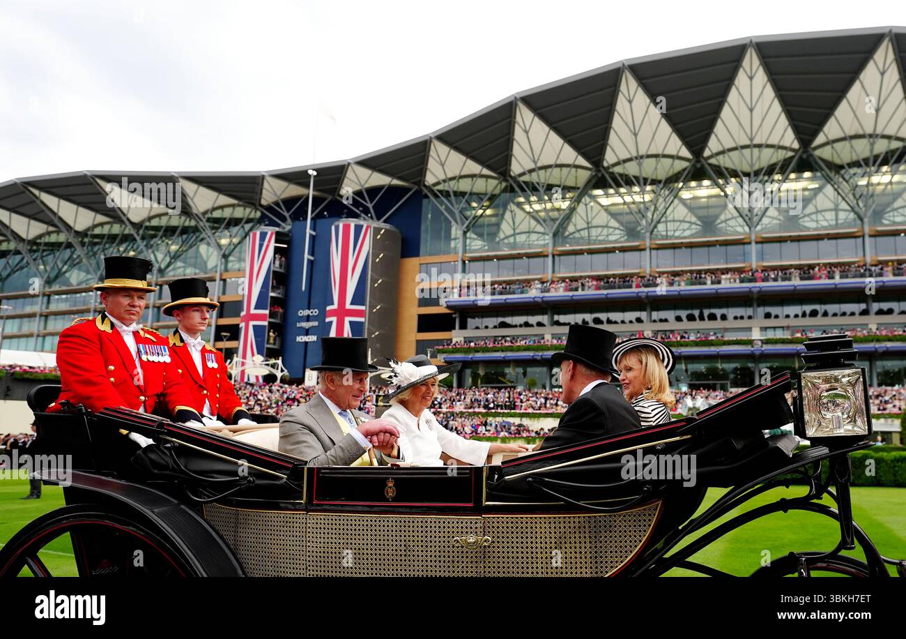 King Charles III, Queen Camilla, Sir Mark Prescott and Lizzie Spender ...
