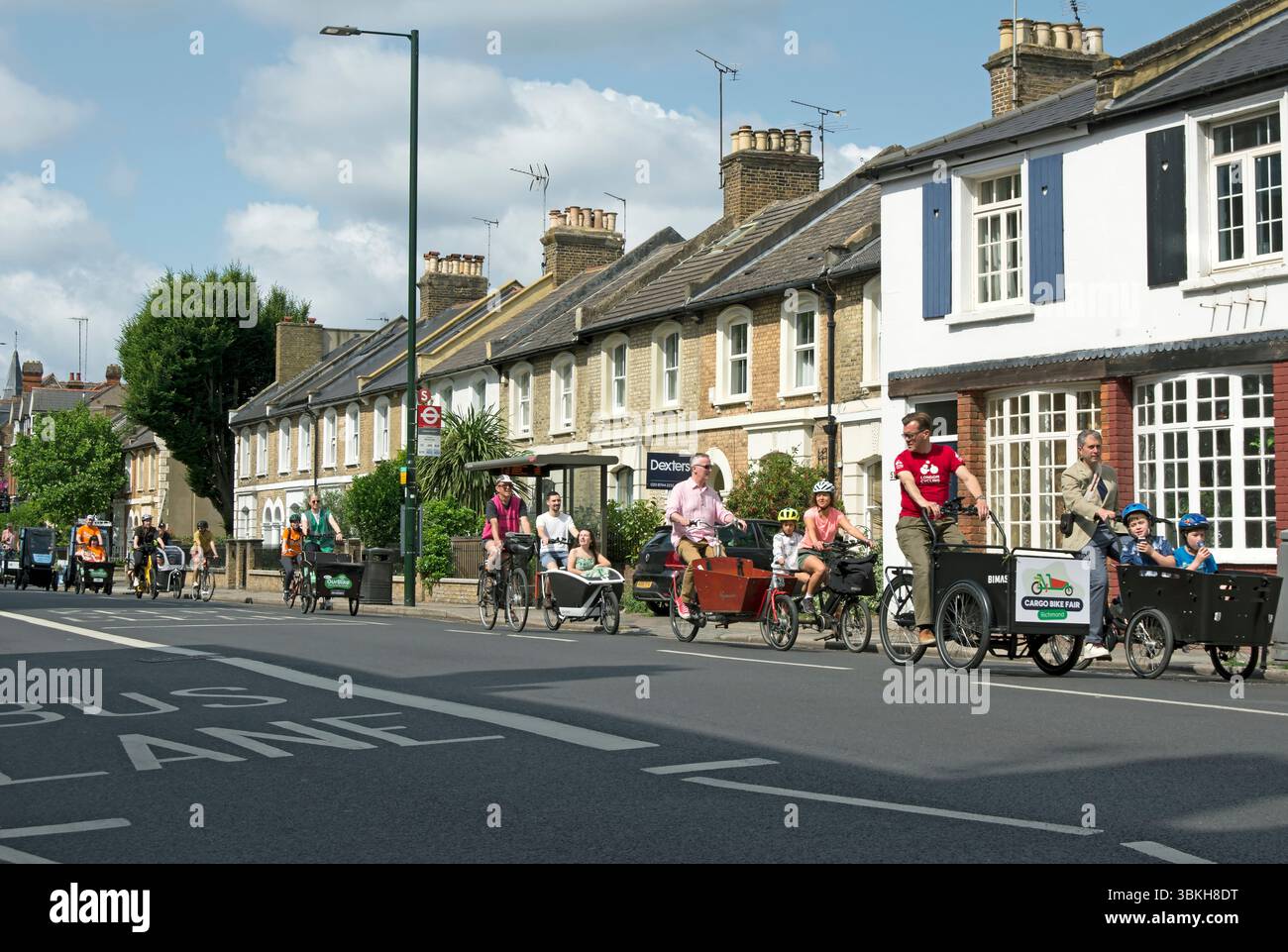 cargo bike riders pass through twickenham, england, on their way to a ...