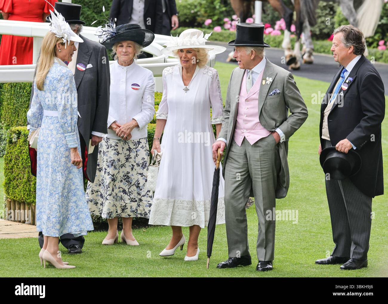 Ascot, Berkshire, UK. 20th June, 2025. King Charles and Queen Camilla ...