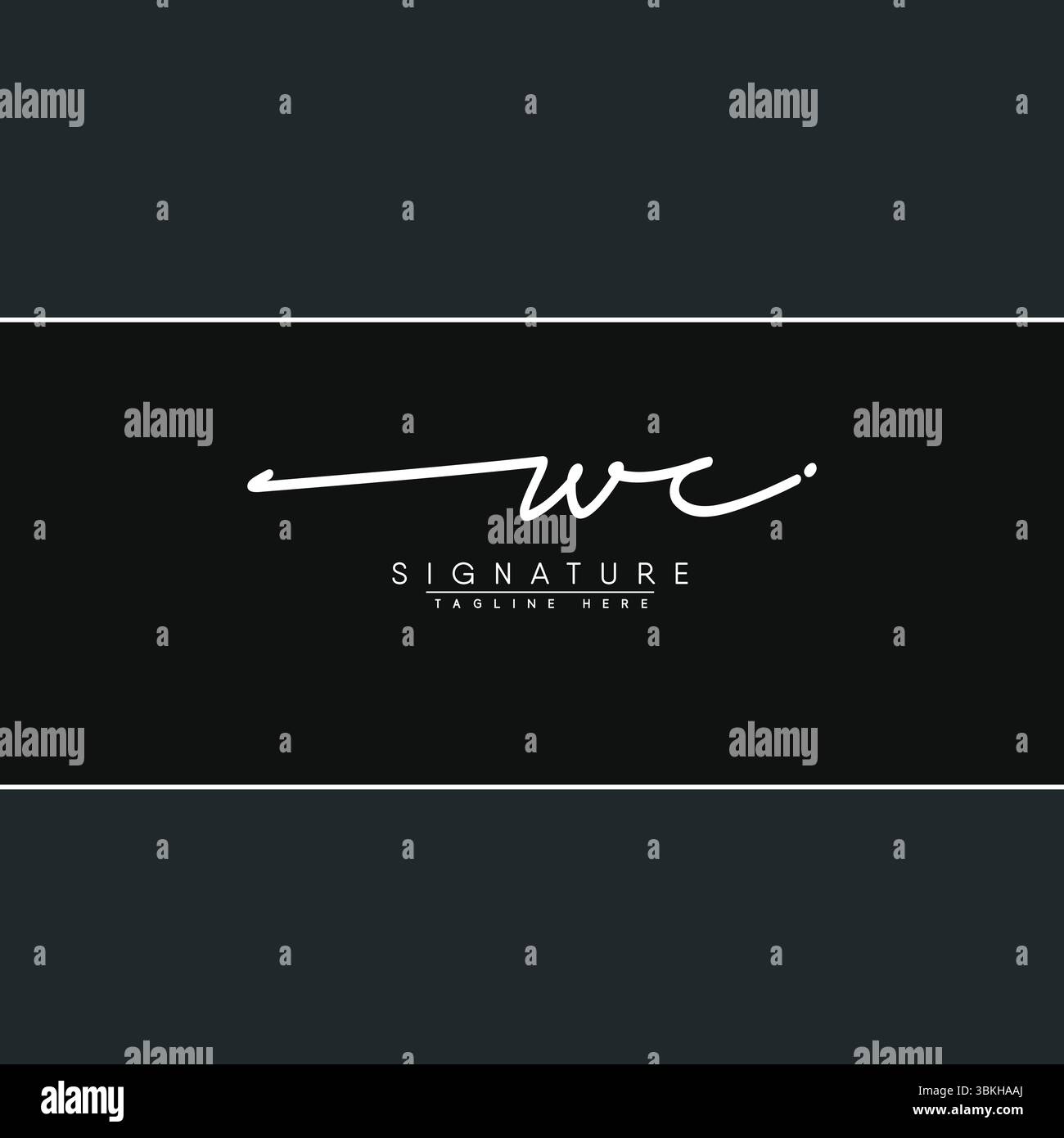 WC Simple Signature Logo - Handwritten Vector Template for W and C Logo ...