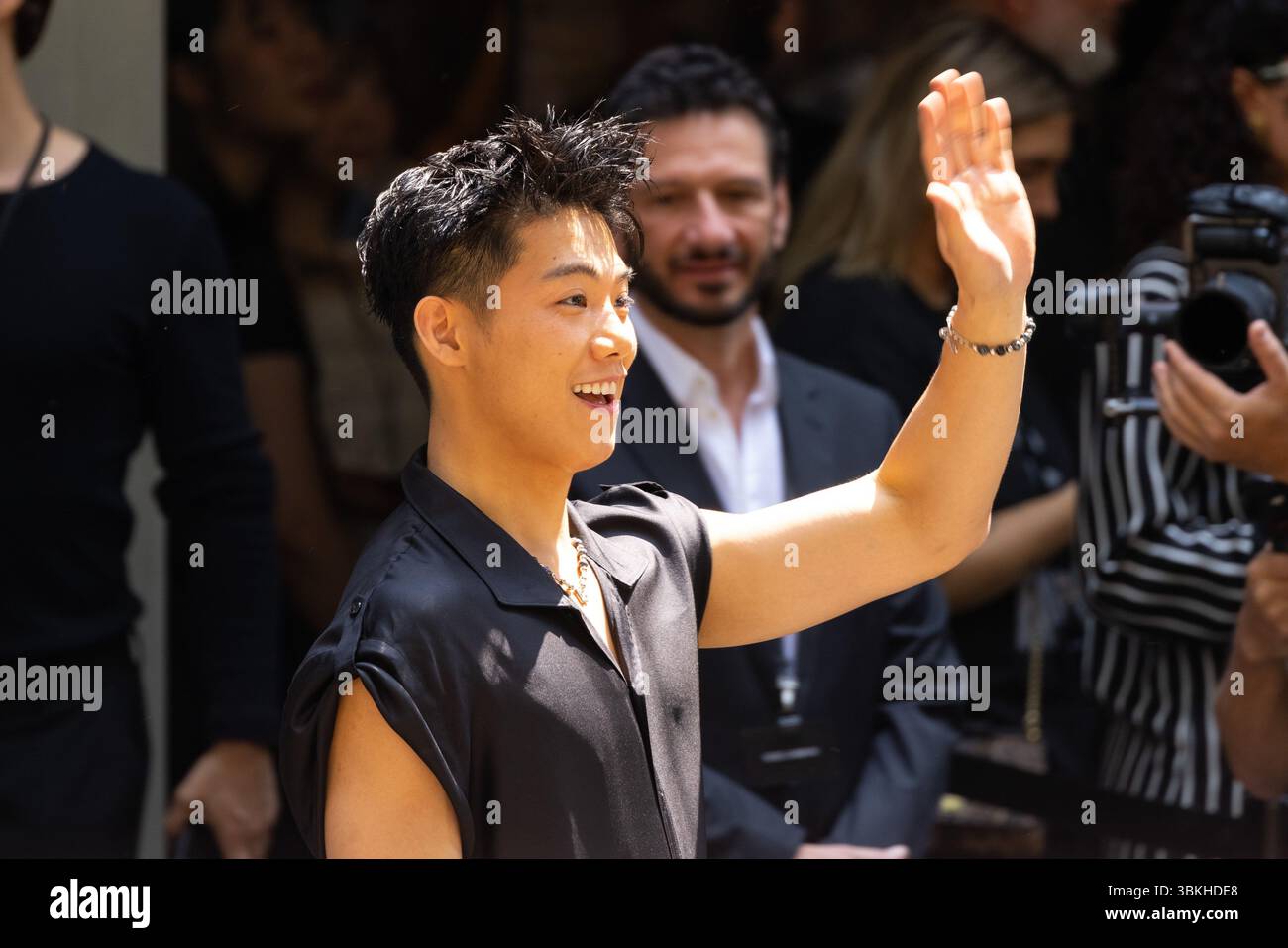 Cheng Chang is seen at the Dolce & Gabbana fashion show during the ...