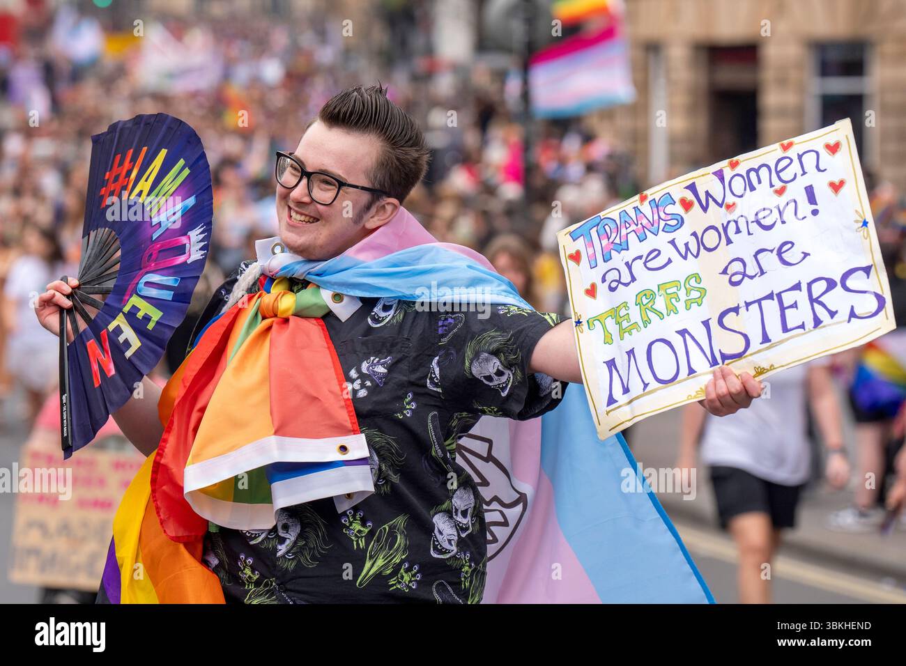 People take part in the Pride Edinburgh 2025 parade through Edinburgh ...