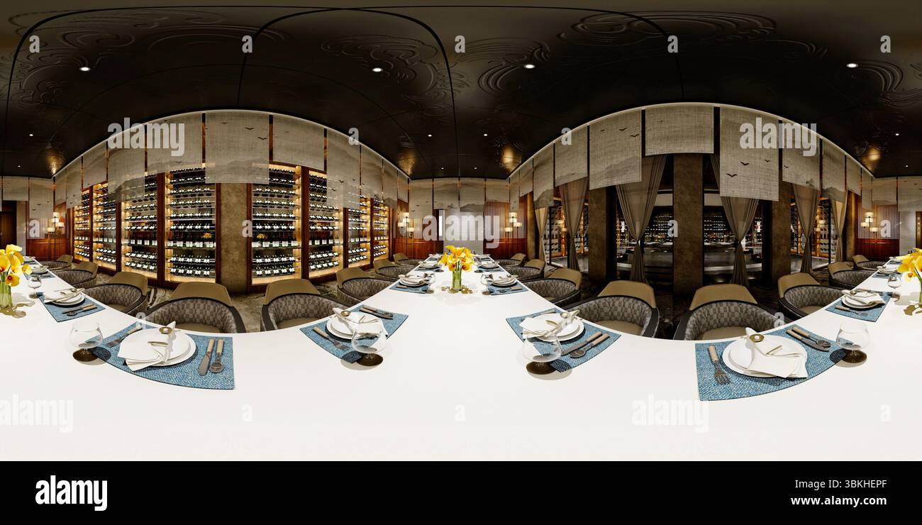 3d render restaurant cafe bar interior Stock Photo - Alamy