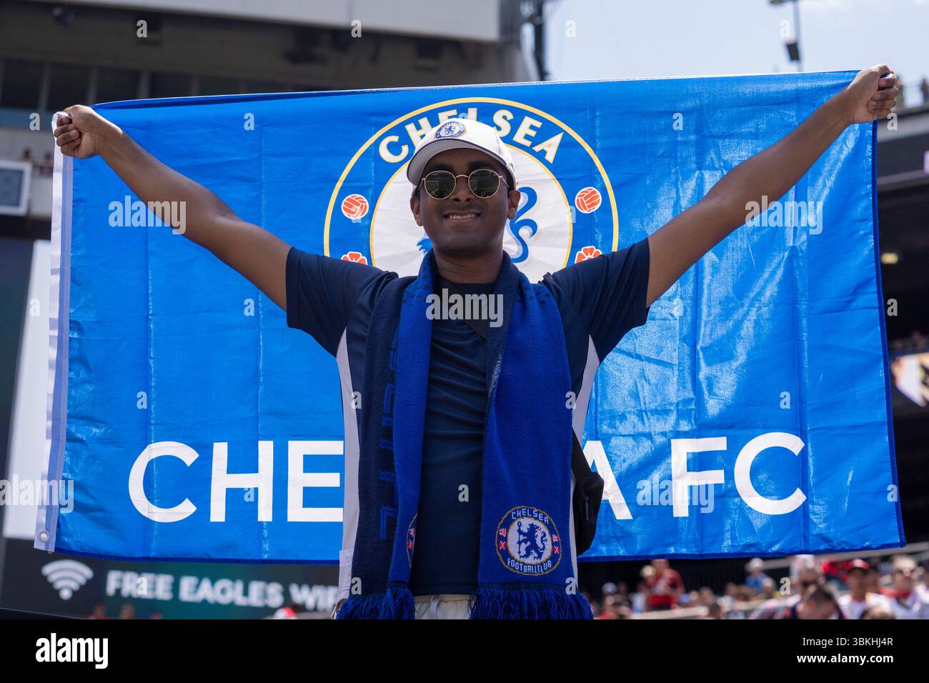 Chelsea's fan cheers his team on during the Club World Cup Group D ...