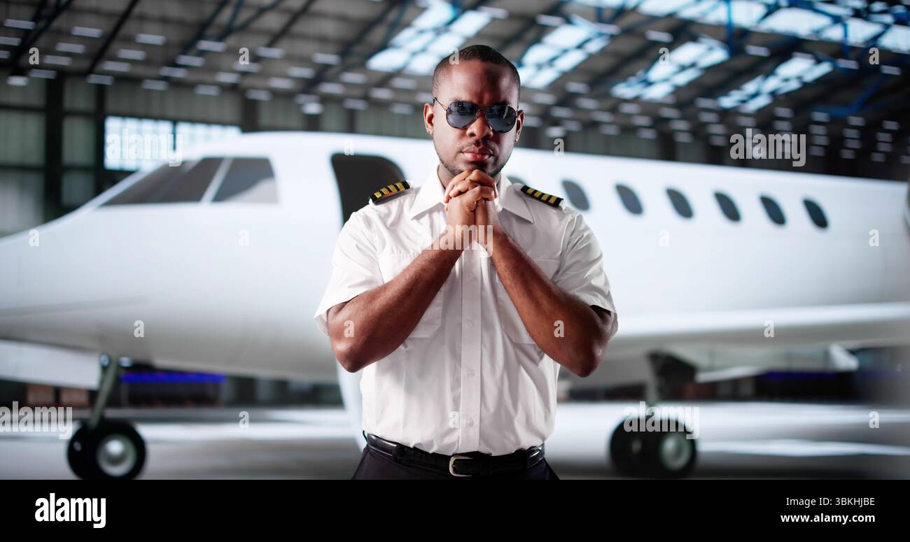 The African Christian Pilot Prays Before Flight, Seeking God's Guidance ...