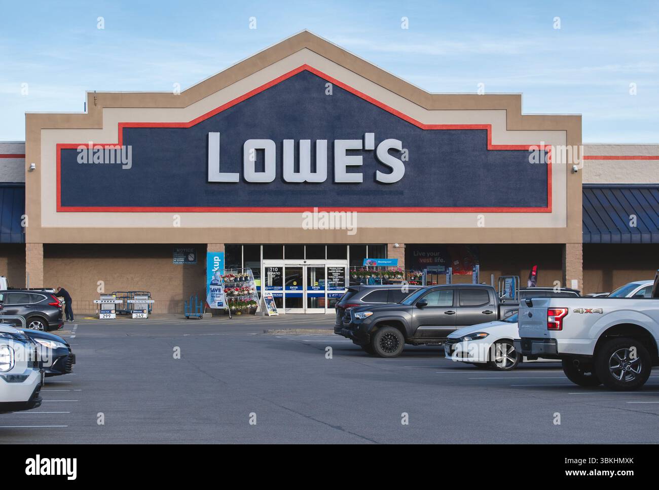 New Hartford, New York - Sep 10, 2024: Close up View of Lowe's Home ...