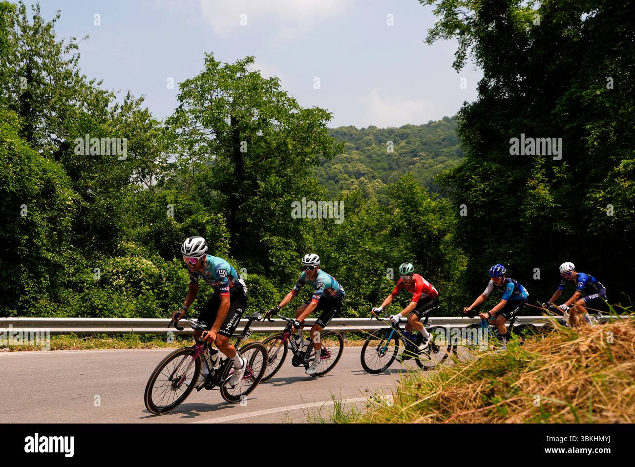 Italia. 21st June, 2025. The pack rides during the stage 7 of the Giro Next Gen 2025, Bra (Cn ...