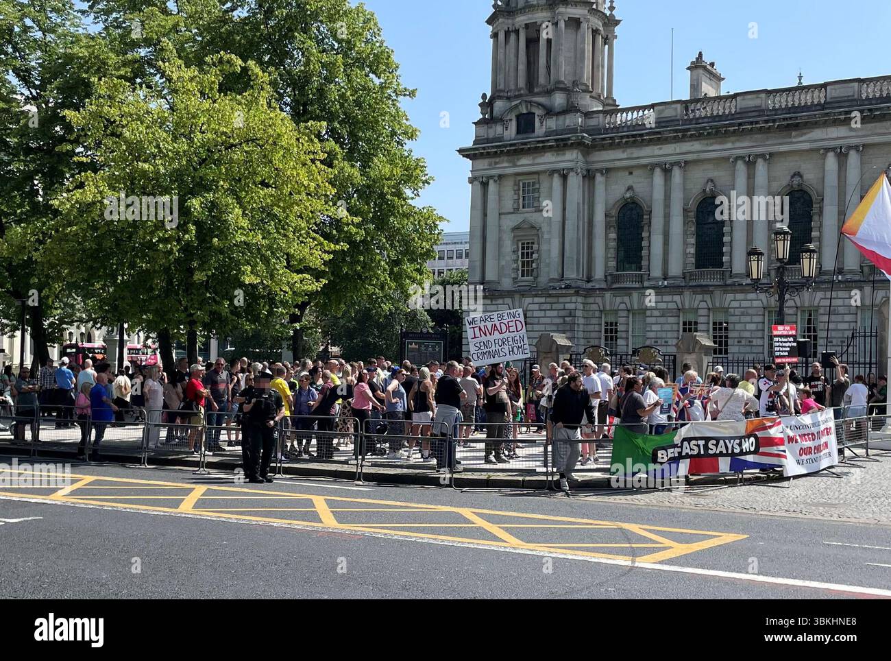 PSNI OFFICERS FACES HAVE BEEN PIXELATED BY PA PICTURE DESK People take ...