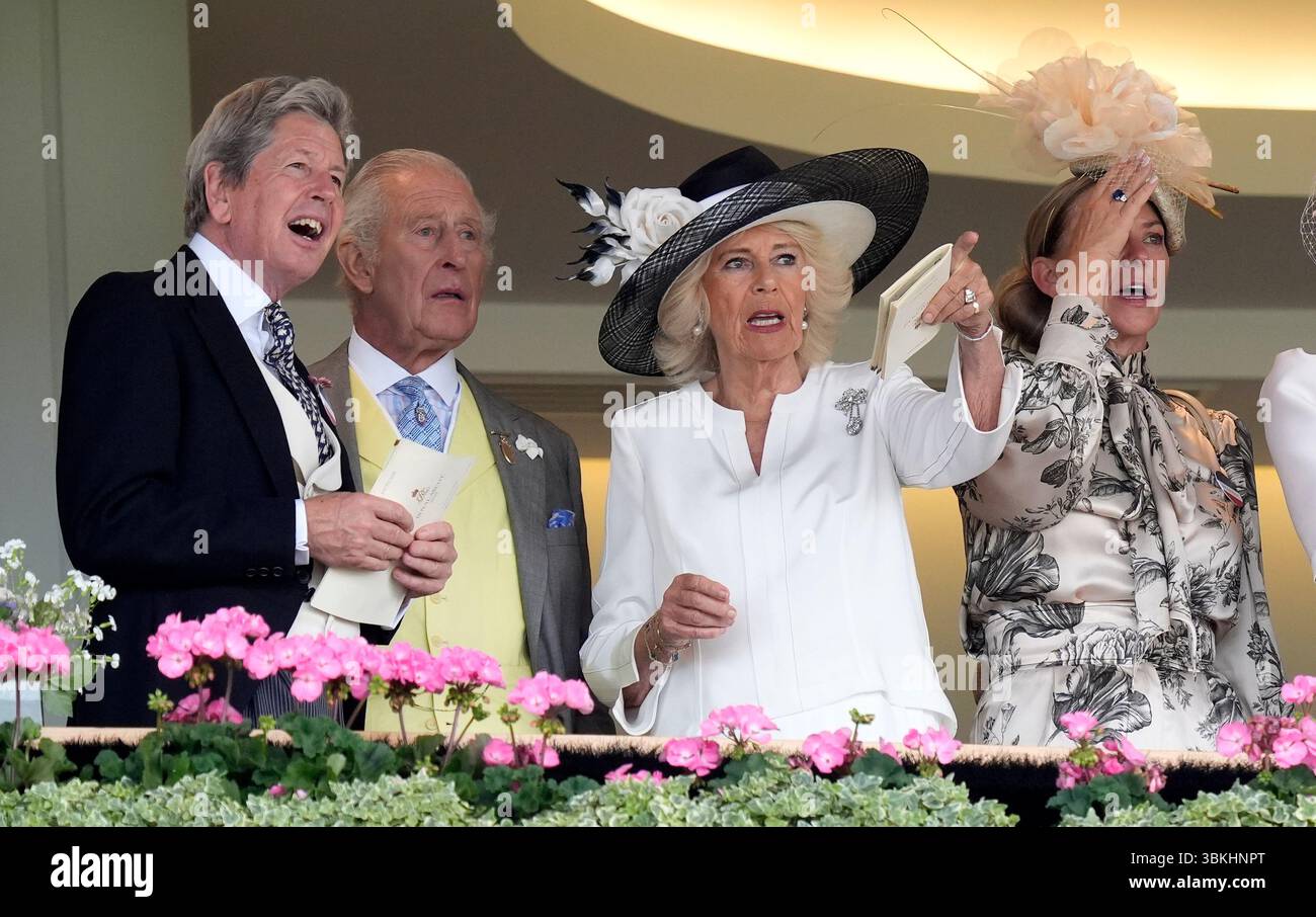 John Warren (left) with King Charles III and Queen Camilla during day ...