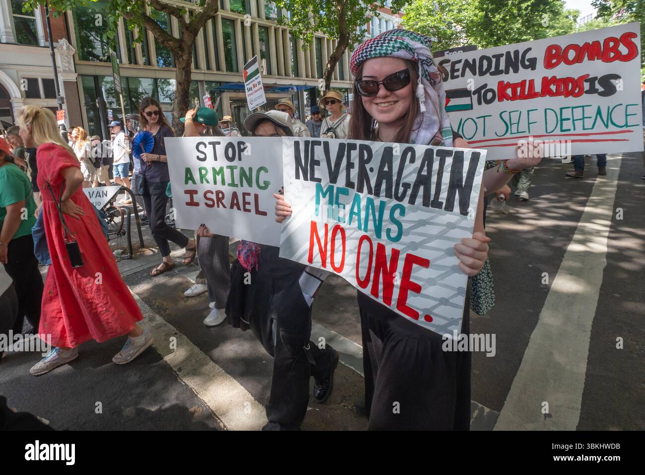 London, UK. 21 June 2025. Never Again Means No One. Many thousands ...