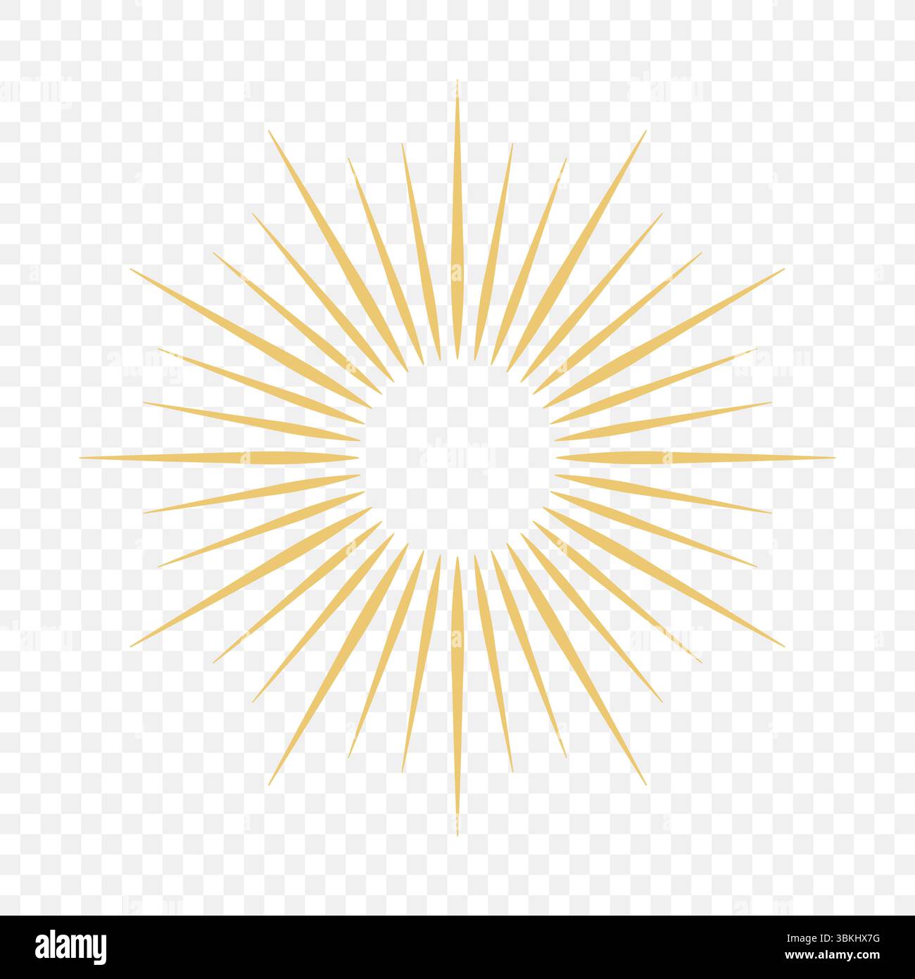 Sunburst on a transparent background. The radial rays of the setting ...