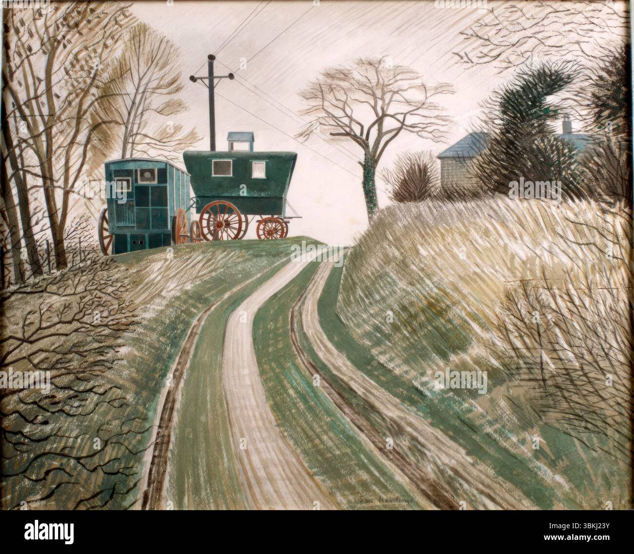 Caravans. Eric Ravilious. 1936 Stock Photo - Alamy