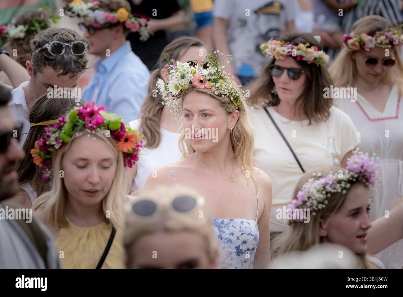 London, UK. 21st June, 2025. Swedish Midsummer is celebrated in Hyde ...