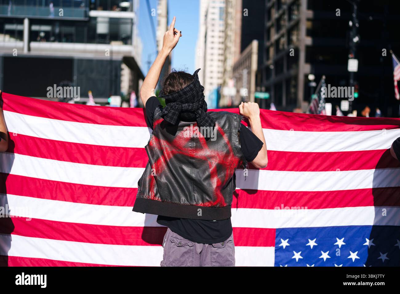 CHICAGO, IL, USA— June 14 2025: People gather in Daley Plaza in ...