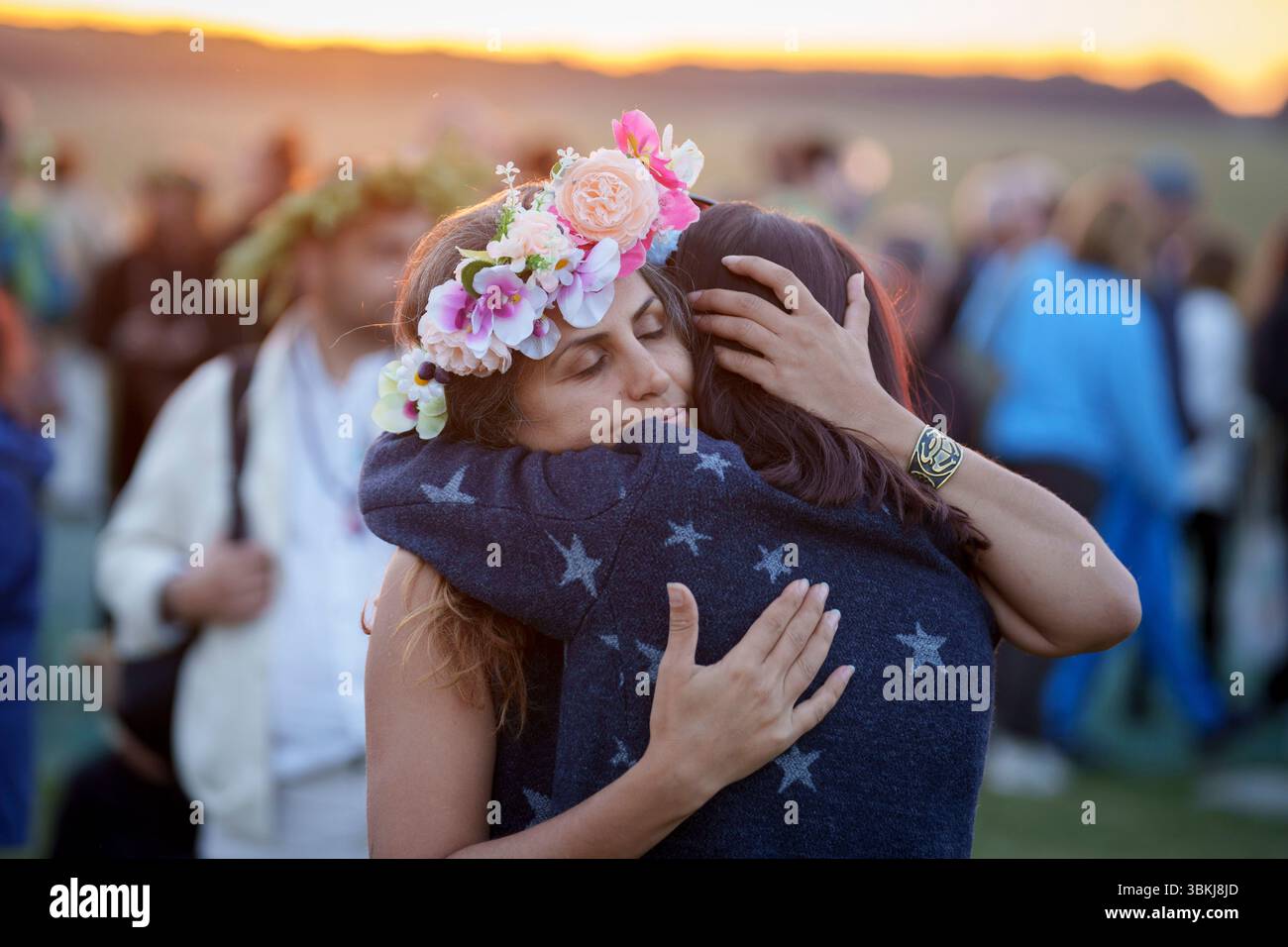 Spiritual revellers celebrate the summer Solstice (mid-summer and ...