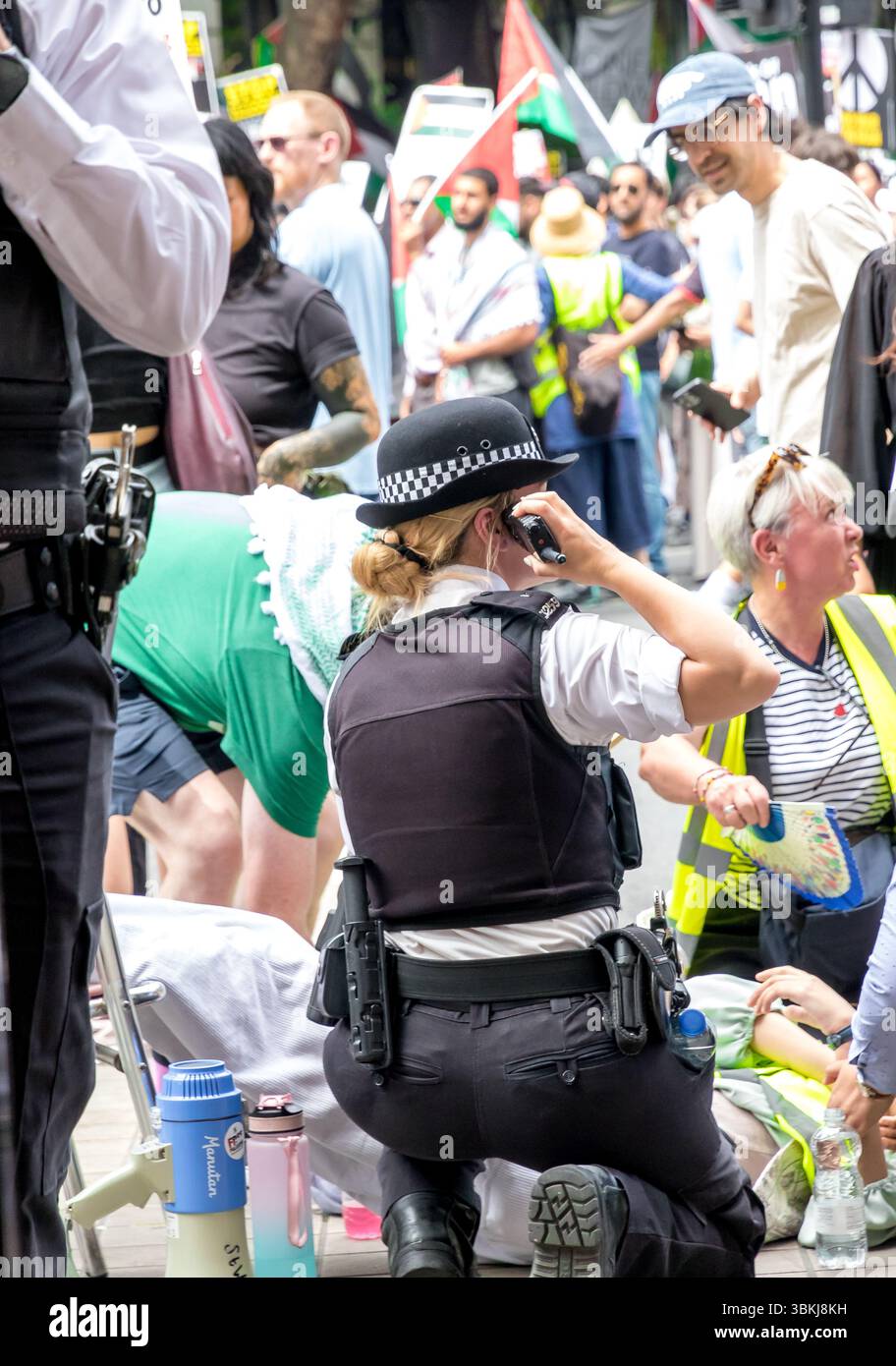 London, UK. 21st June 2025. Large protests organised by the Palestine ...