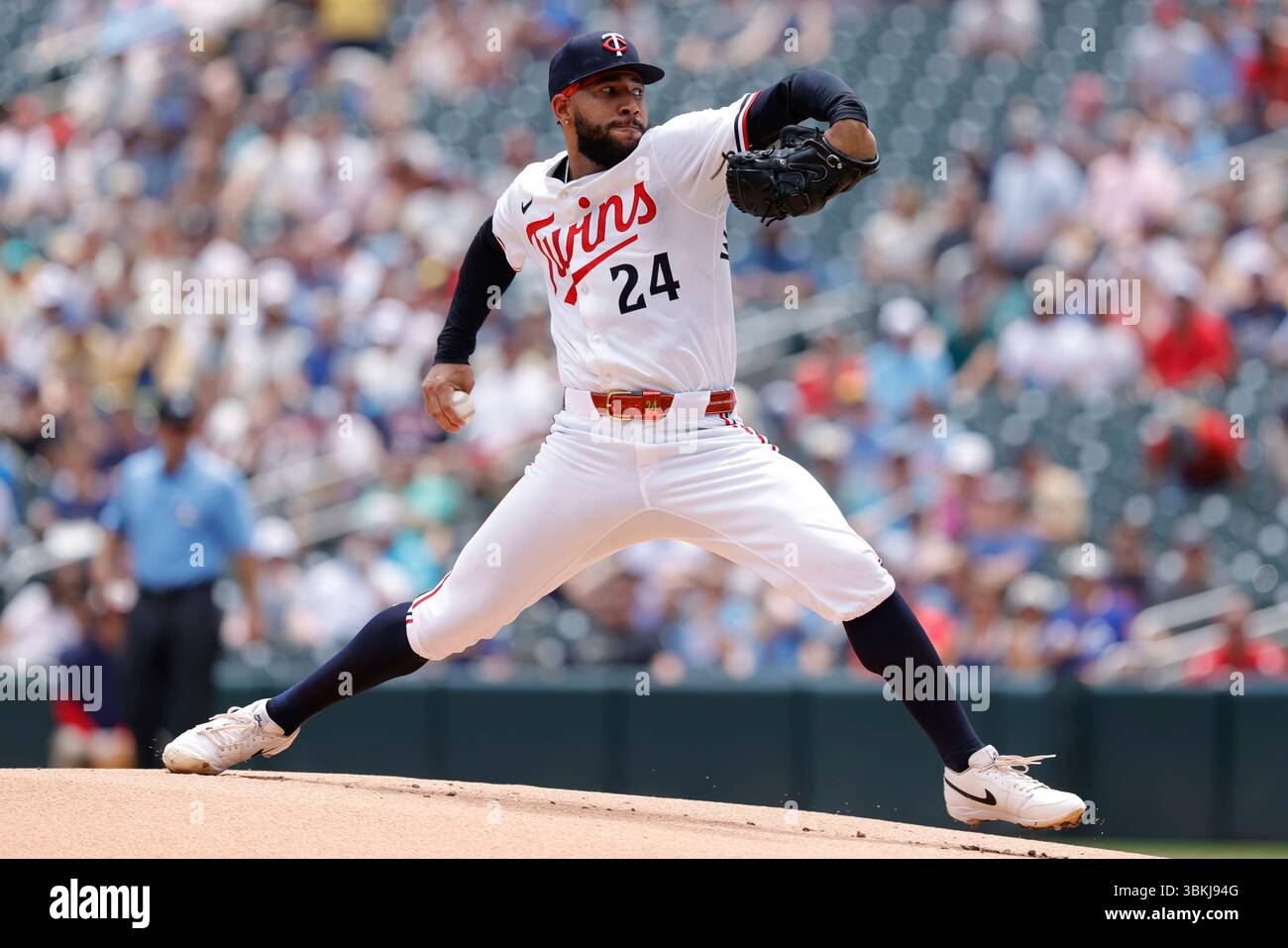 Minnesota Twins Starting Pitcher Simeon Woods Richardson 24 Delivers
