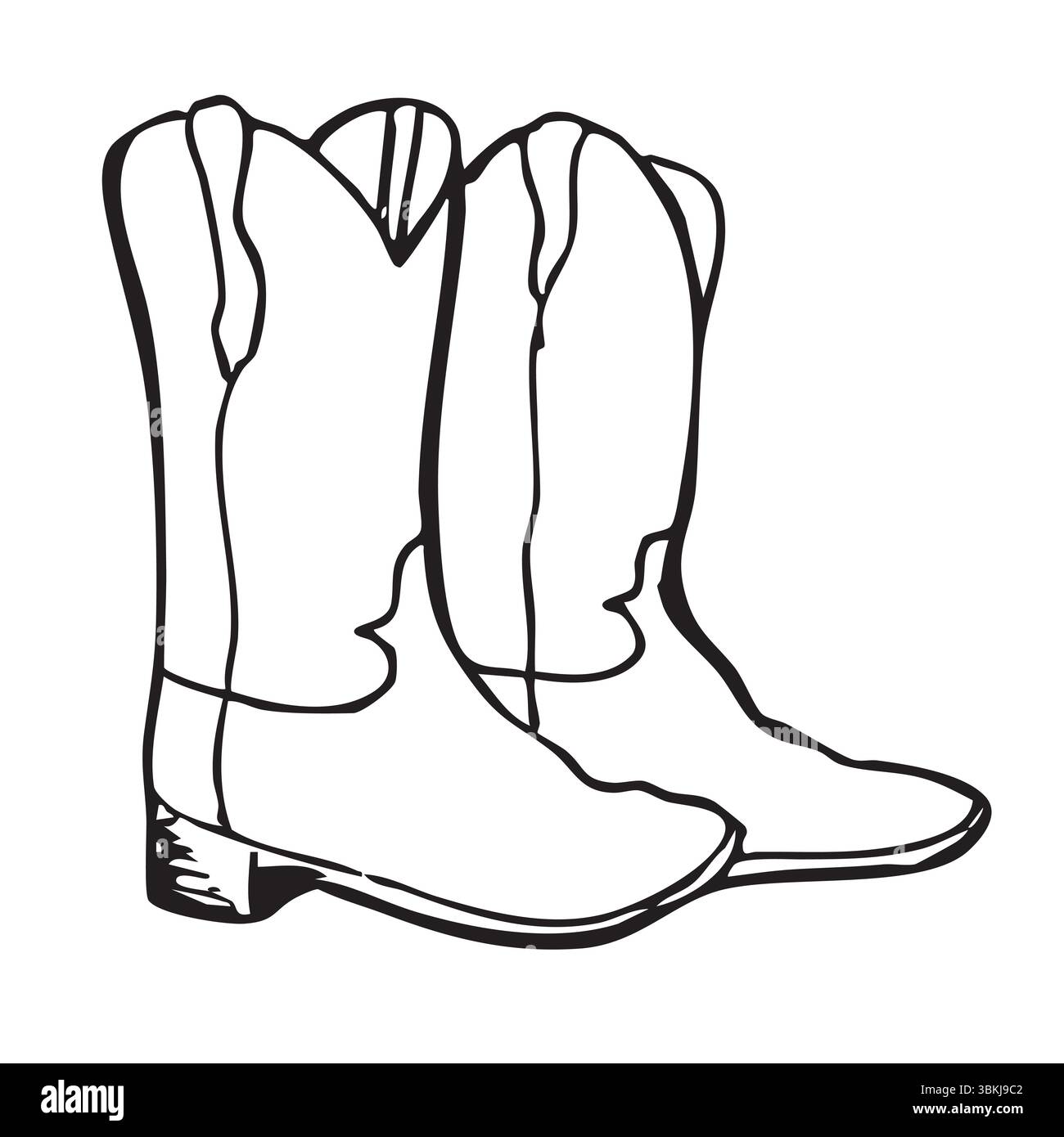Hand drawn western vector doodles. Line art illustrations with wild ...