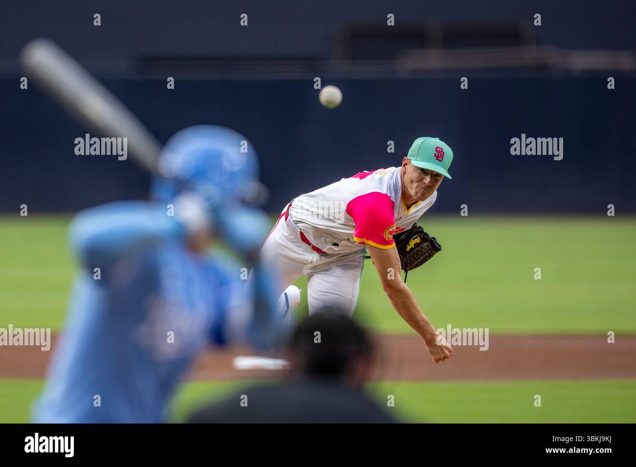 San Diego Padres starting pitcher Nick Pivetta throws against a Kansas ...