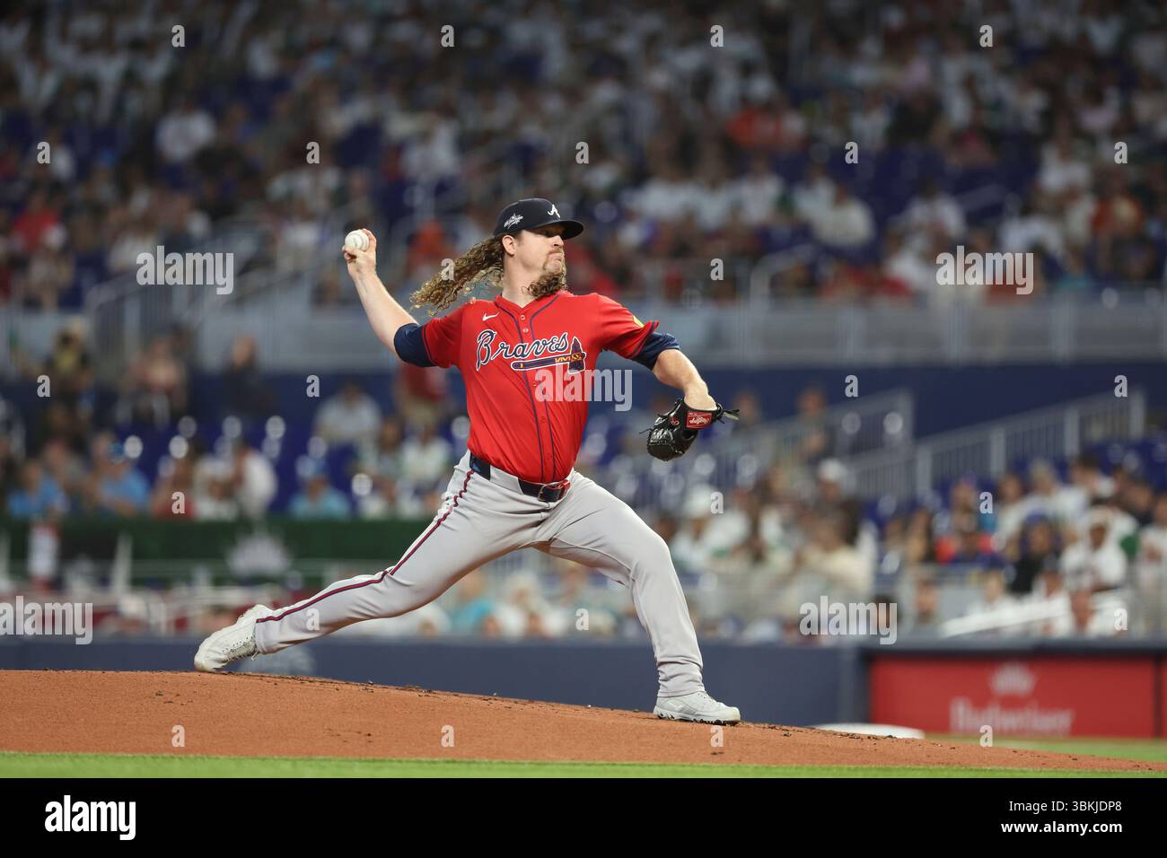 Atlanta Braves Starting Pitcher Grant Holmes Throws During The First