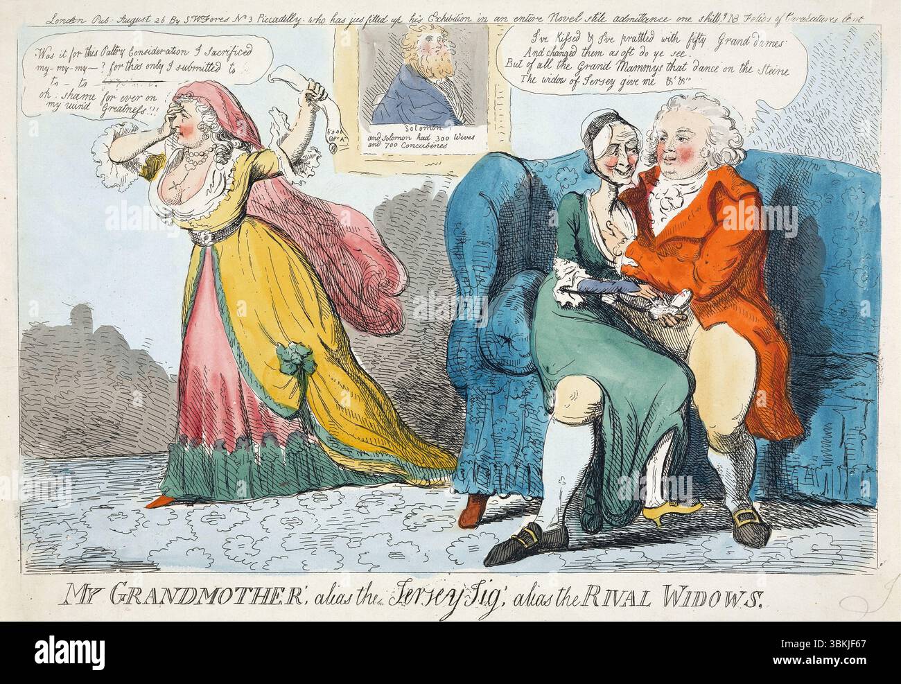 Georgian era engraving by Isaac Cruikshank 1794 My Grandmother, alias ...