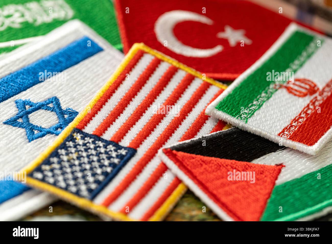 Symbols of Turkey, Iran, Israel, United States, Saudi Arabia and ...