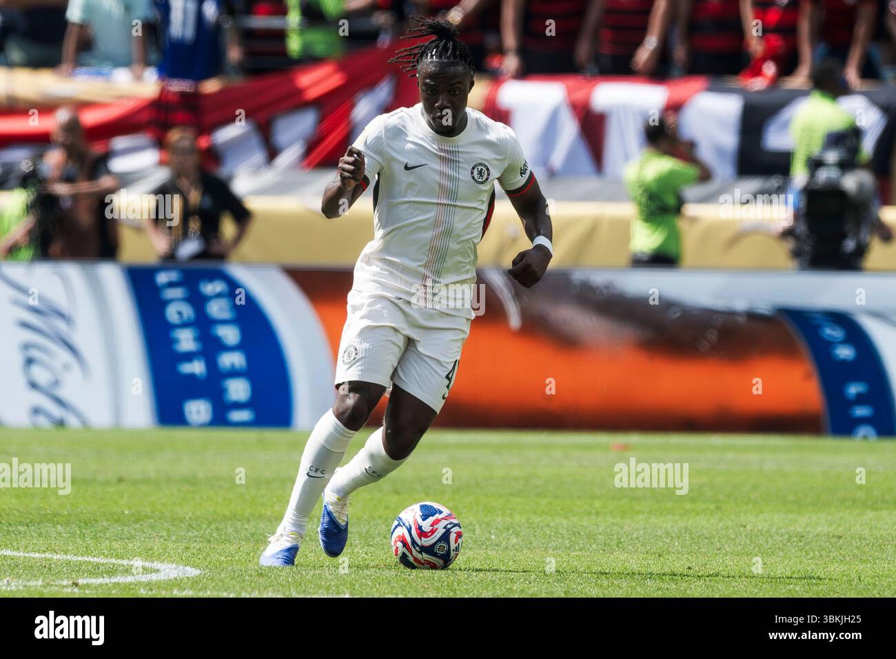 Romeo Lavia of Chelsea FC in action during the FIFA Club World Cup ...