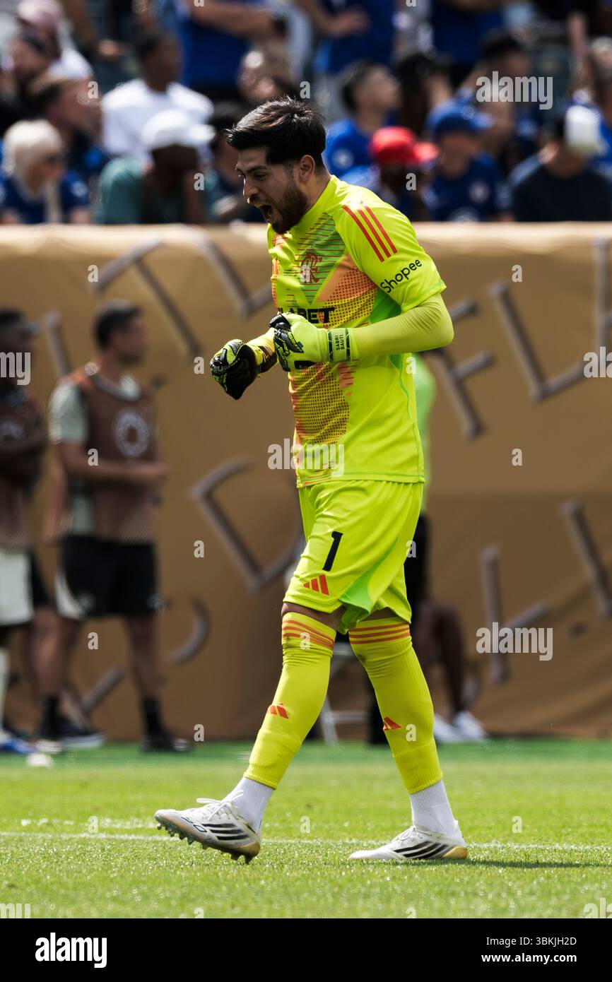 Agustin Rossi of CR Flamengo celebrates during the FIFA Club World Cup ...