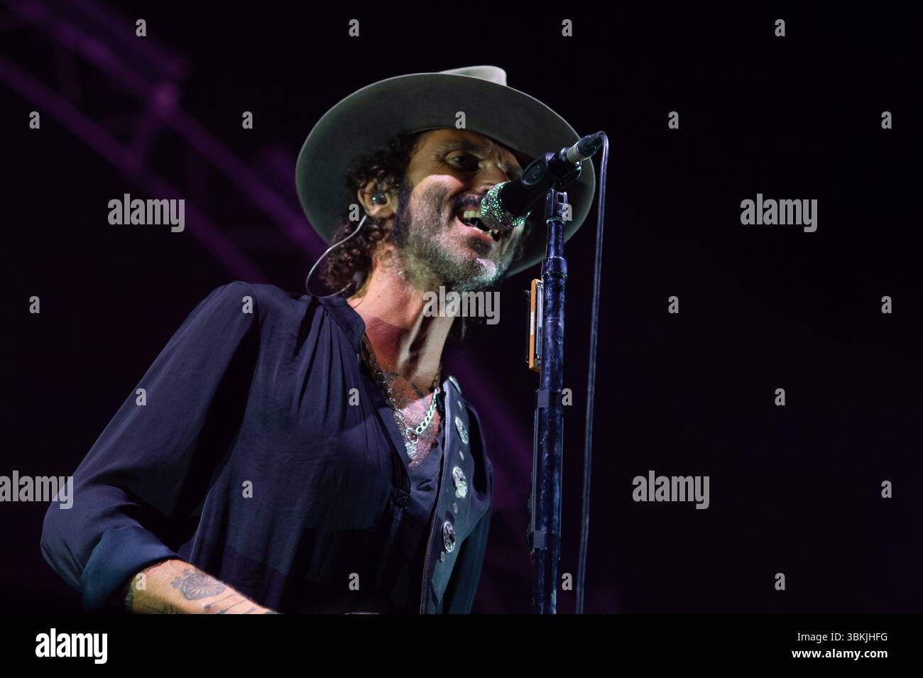 Madrid, Spain. 21st June, 2025. the singer Leiva performs during his ...