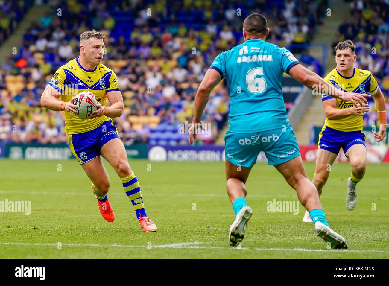 WARRINGTON, ENGLAND - JUNE 21: George Williams of Warrington Wolves ...