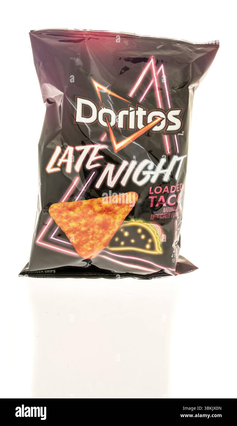 Winneconne, WI - 8 June 2025: A package of Doritos late night loaded ...