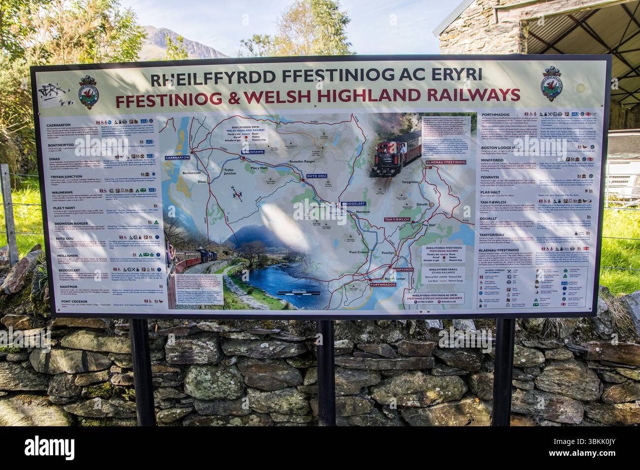 Beddgelert, Wales - September 6, 2023: Welsh highland railway Map Plan ...