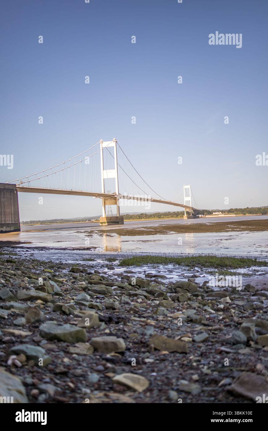 Severn Bridge, First Severn Bridge, Linking Wales and England, UK Stock ...