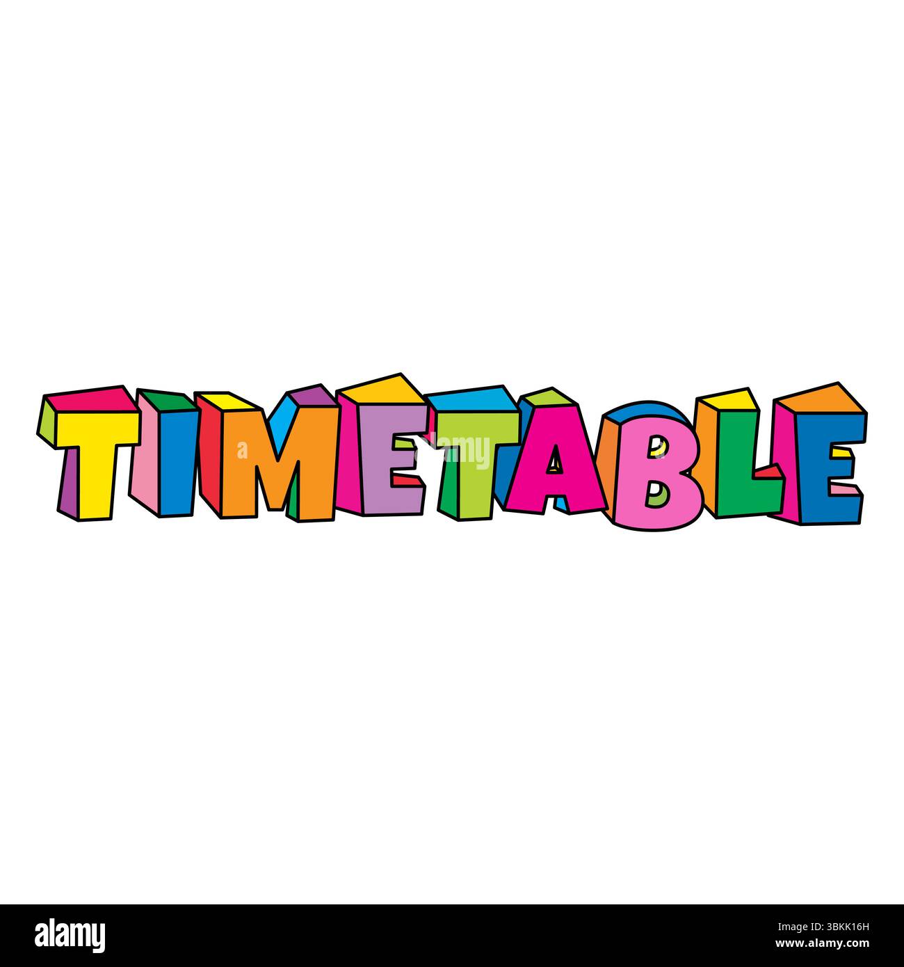 colorful kids timetable cartoon text design vector Stock Vector Image ...