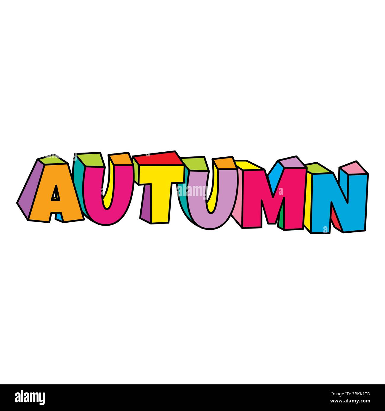 autumn text cheerful style design vector illustration Stock Vector ...